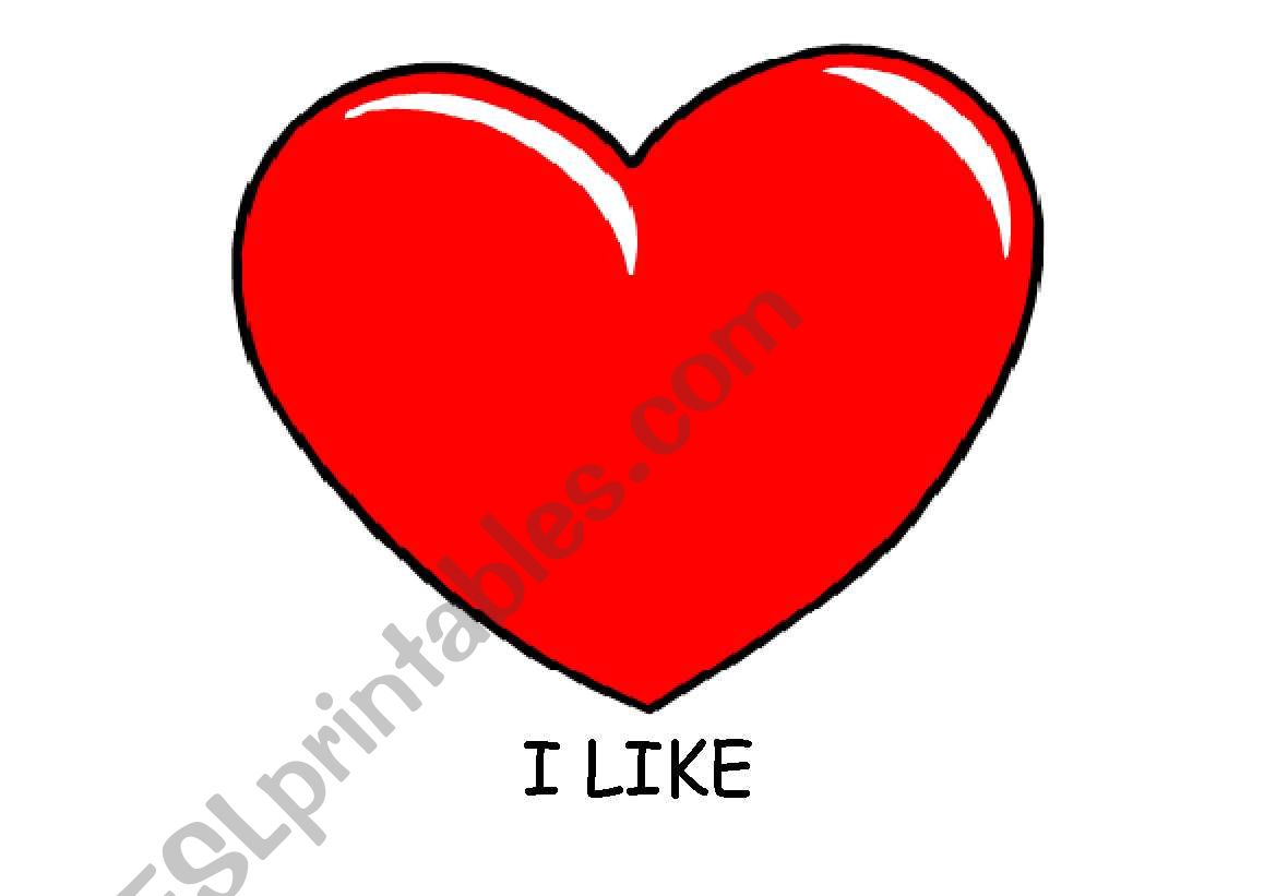 3 flashcards: I like / I don´t like/ I like ... a lot - ESL worksheet ...