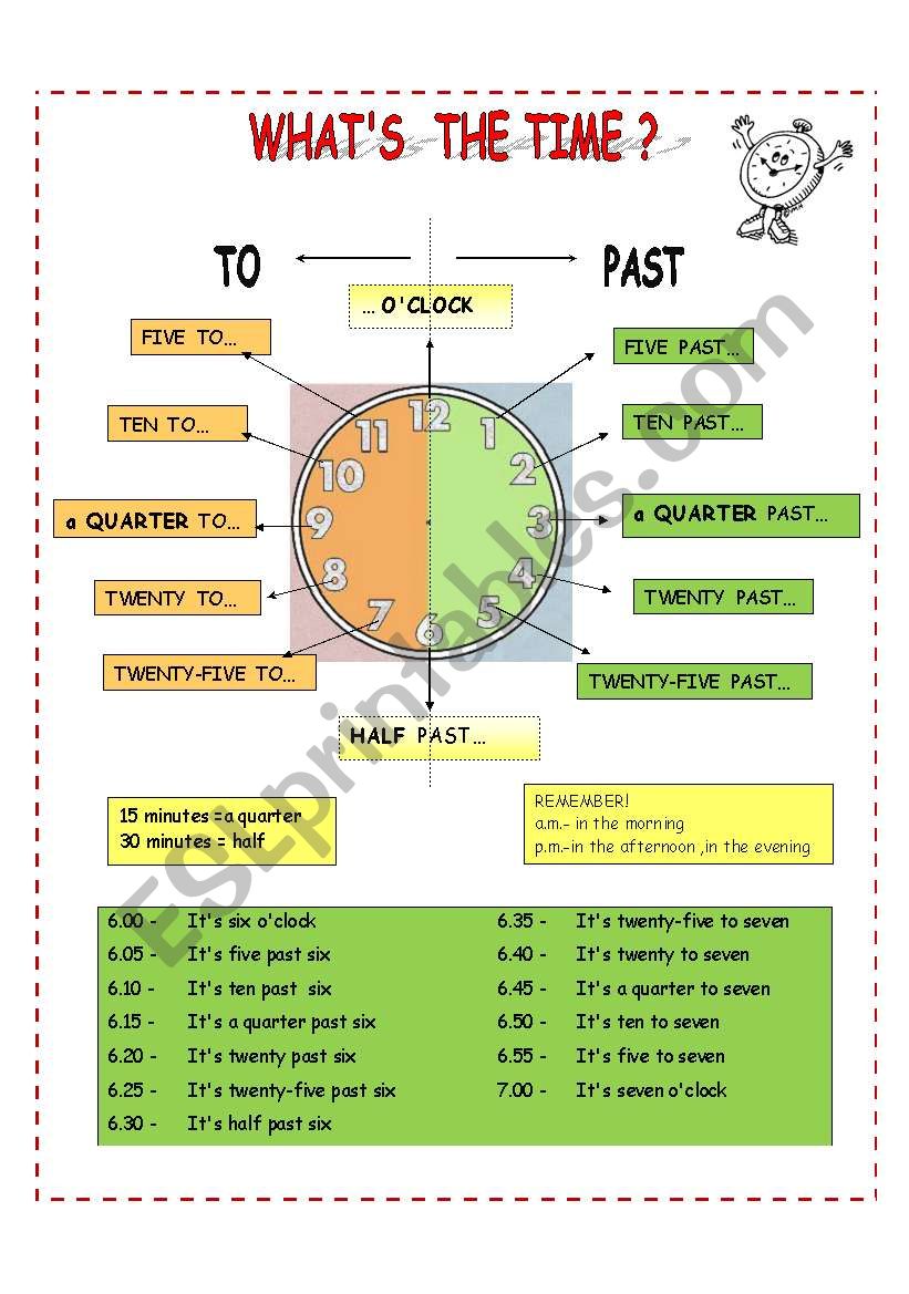 What´s the time? - ESL worksheet by Bare
