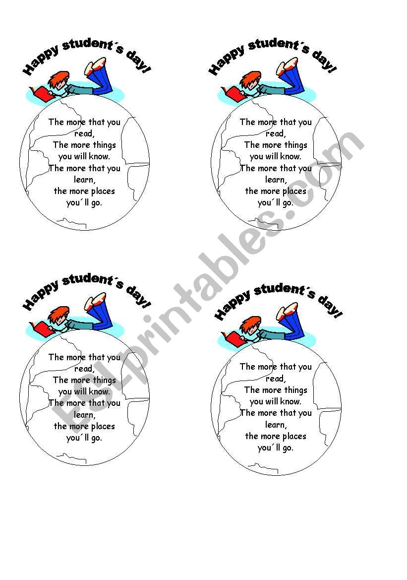 Happy Student´s Day - ESL worksheet by LeandraG