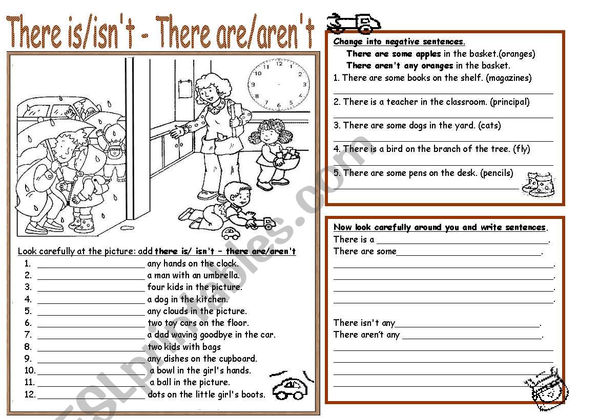 There is/isn´t -There are/aren´t - ESL worksheet by ronit85