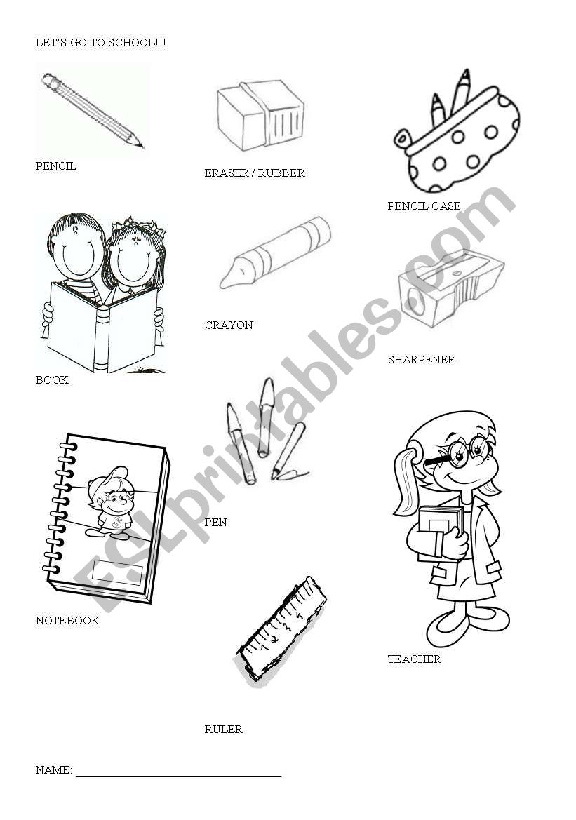 LetÂ´s go to School - ESL worksheet by leticiaa