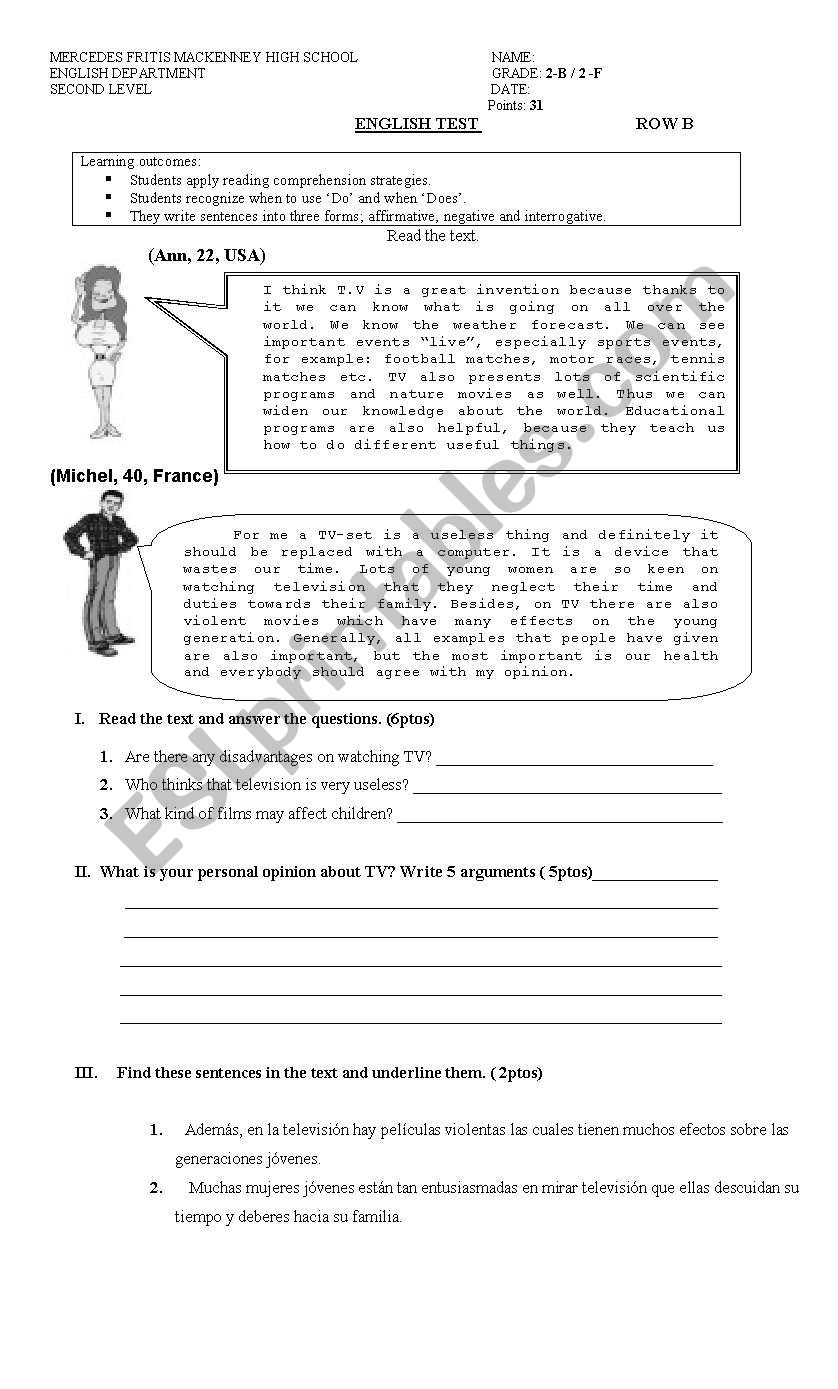 High School Reading Worksheets