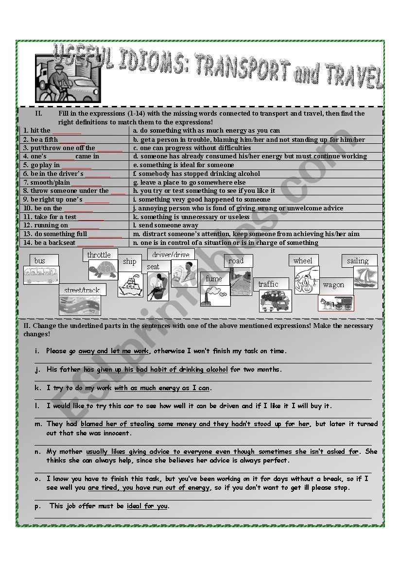 Idioms Travel And Transport - Infoupdate.org
