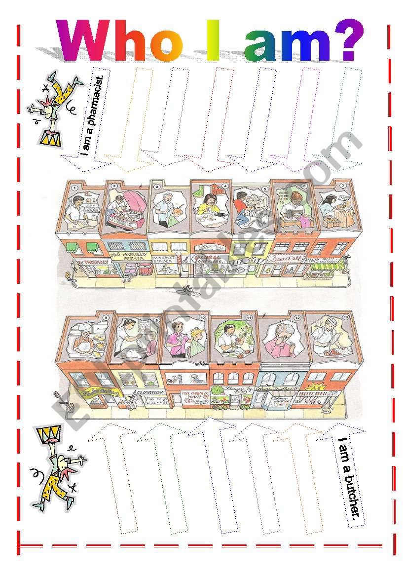 Occupation: Look at the picture and places where they work then name ...