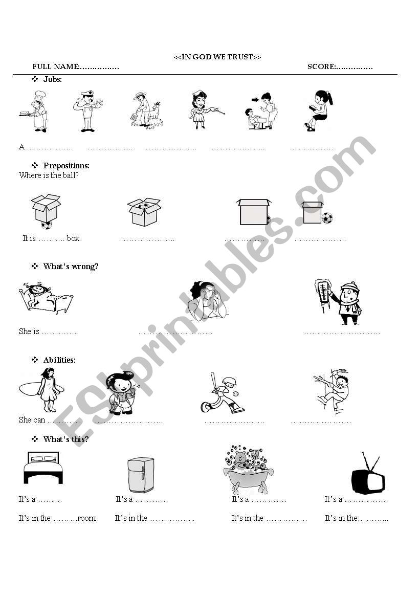 English worksheets: let´s go 2 exam