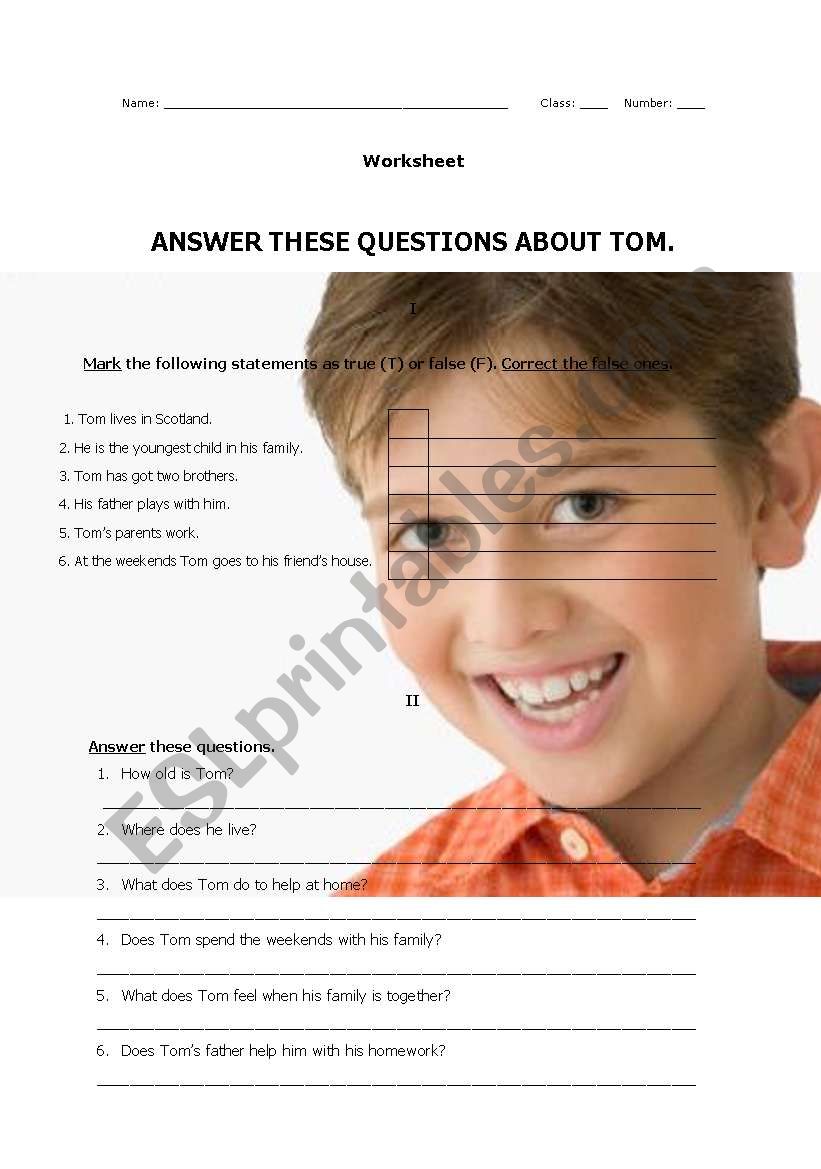 Exercises about a teenager´s routine, likes and dislikes, family ...