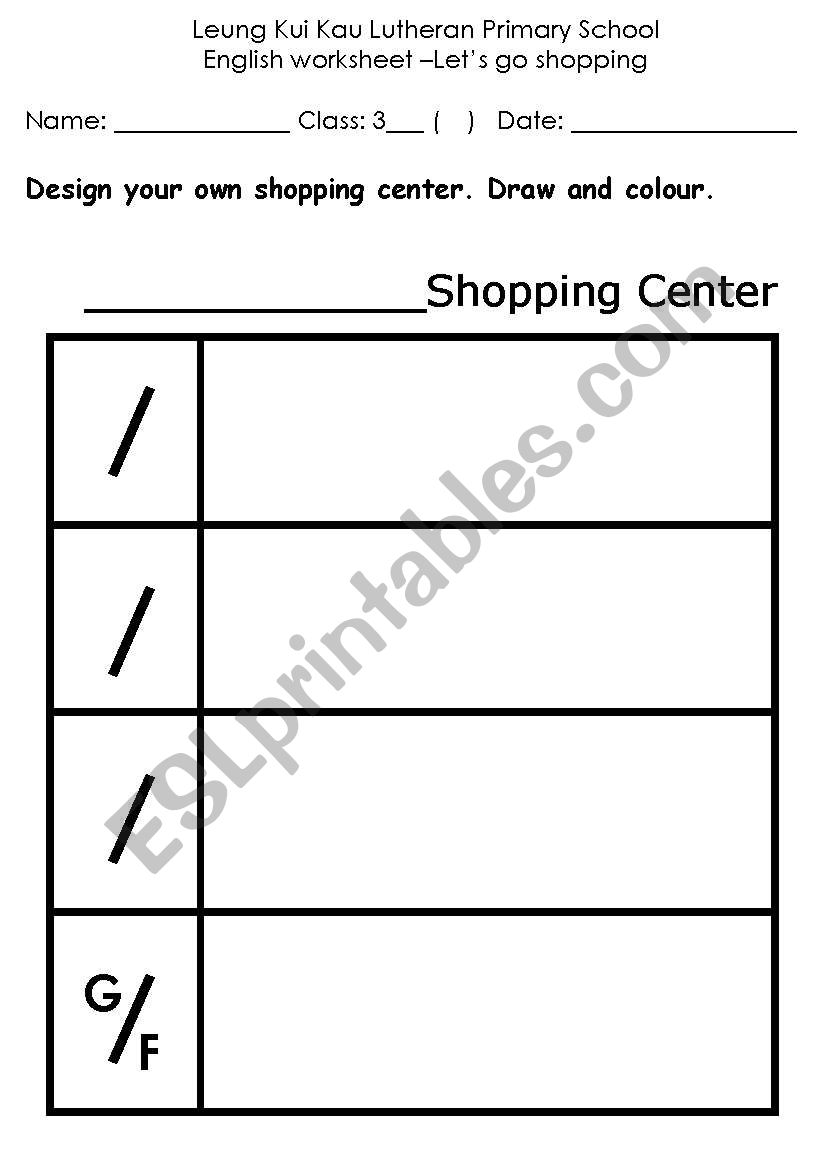 English worksheets: let´s go shopping