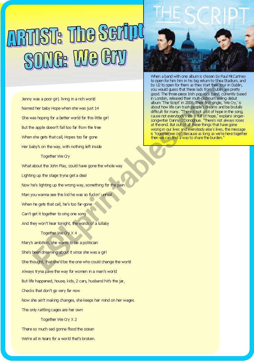 we cry script