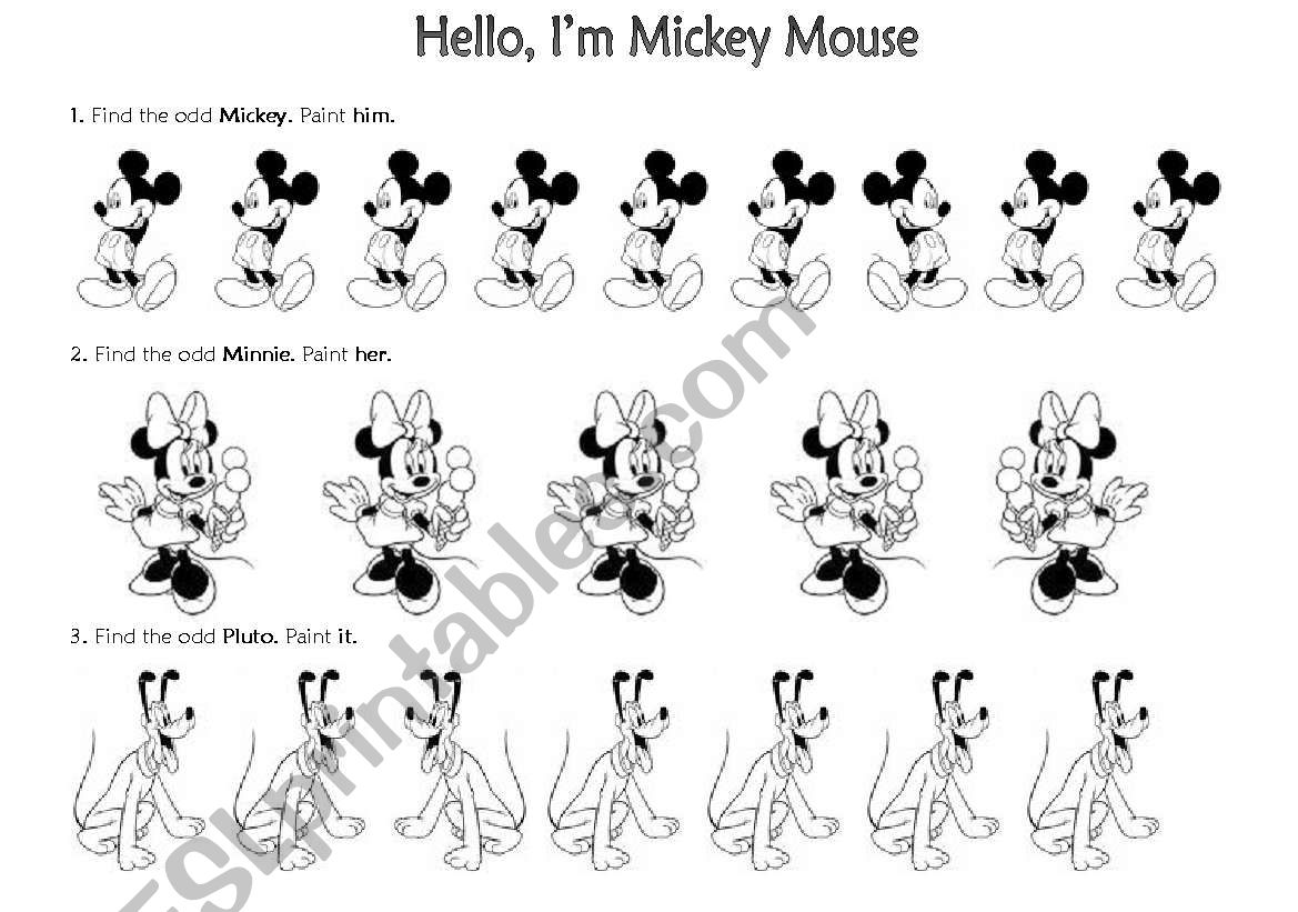 English worksheets: Hello, I´m Mikey Mouse