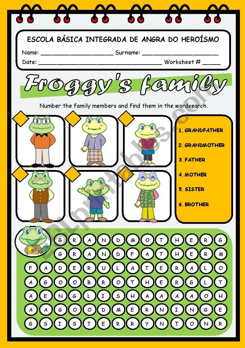 FROGGY´S FAMILY - ESL worksheet by evelinamaria