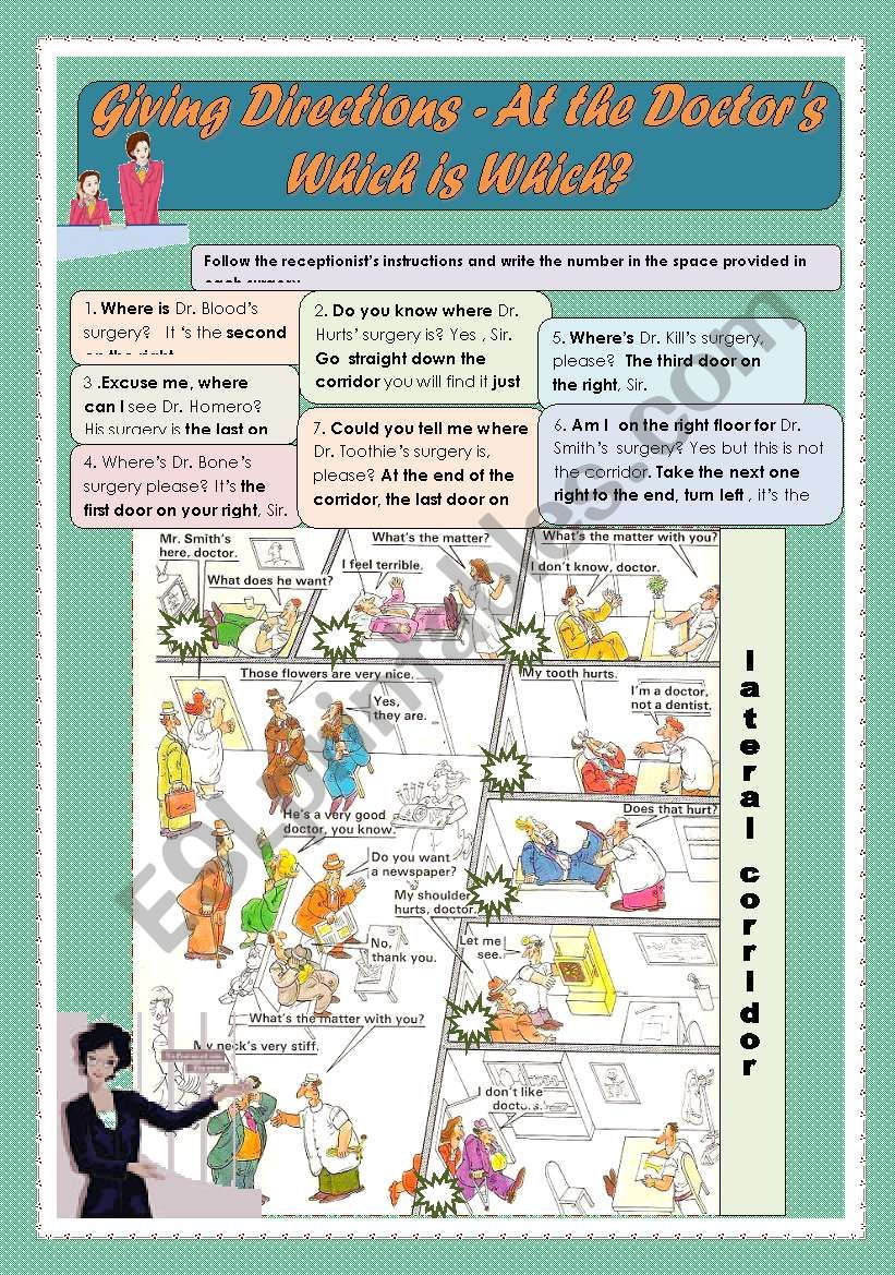 Giving Directions WS 2 - At the Doctor´s Surgery - How to give ...