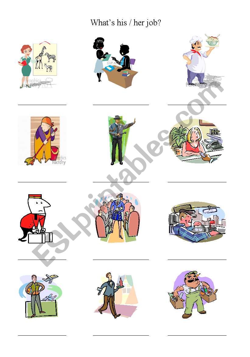 What´s his/her job? - ESL worksheet by olahkate
