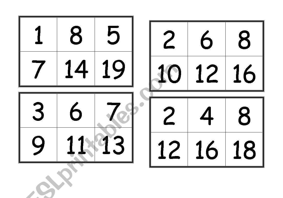 32 different European Bingo Cards with numbers from 1 to 90. - ESL ...