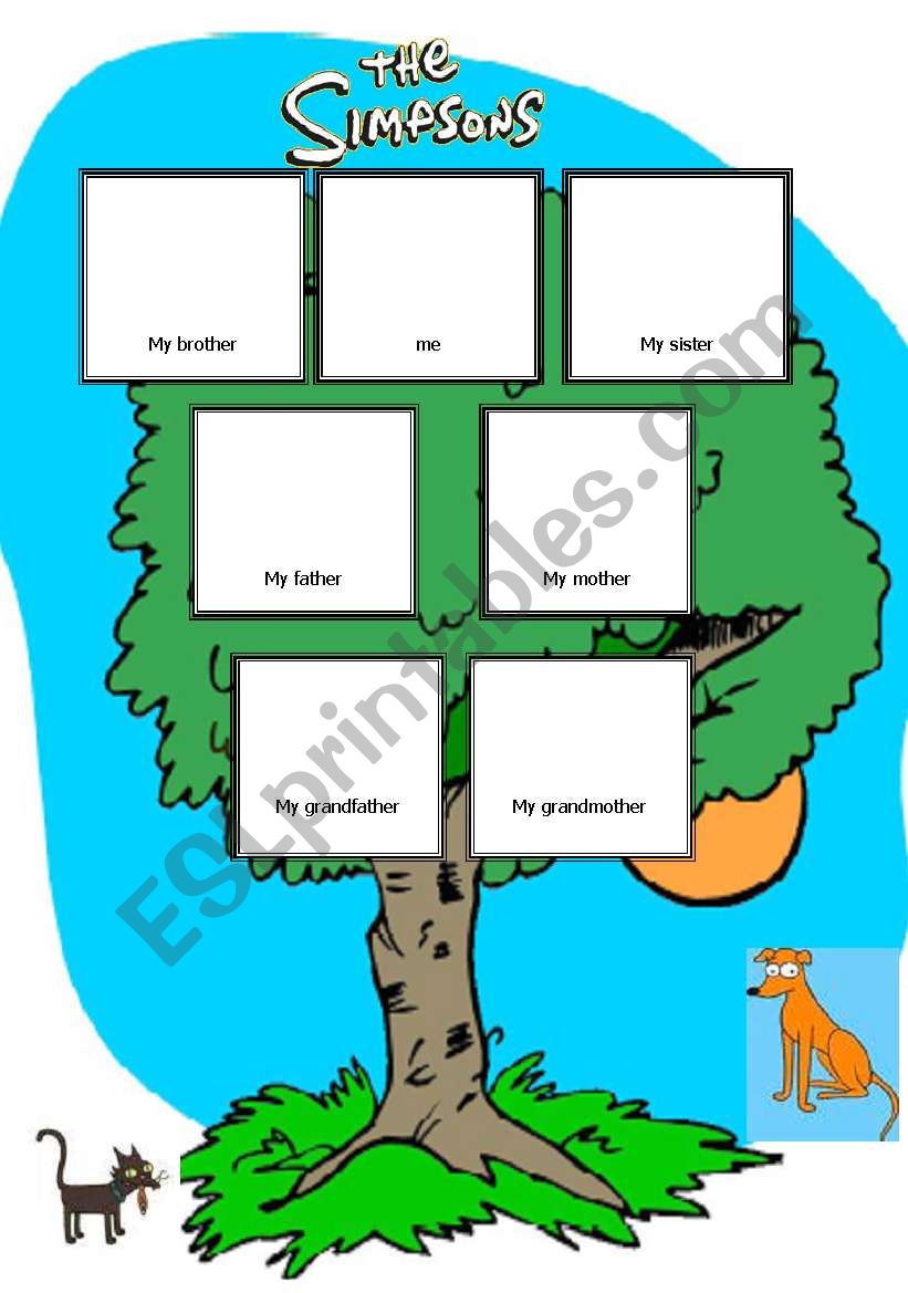 part 1: simpson´s family tree - ESL worksheet by Vanessa G L