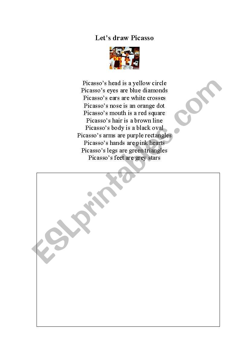English worksheets: Let´s draw Picasso