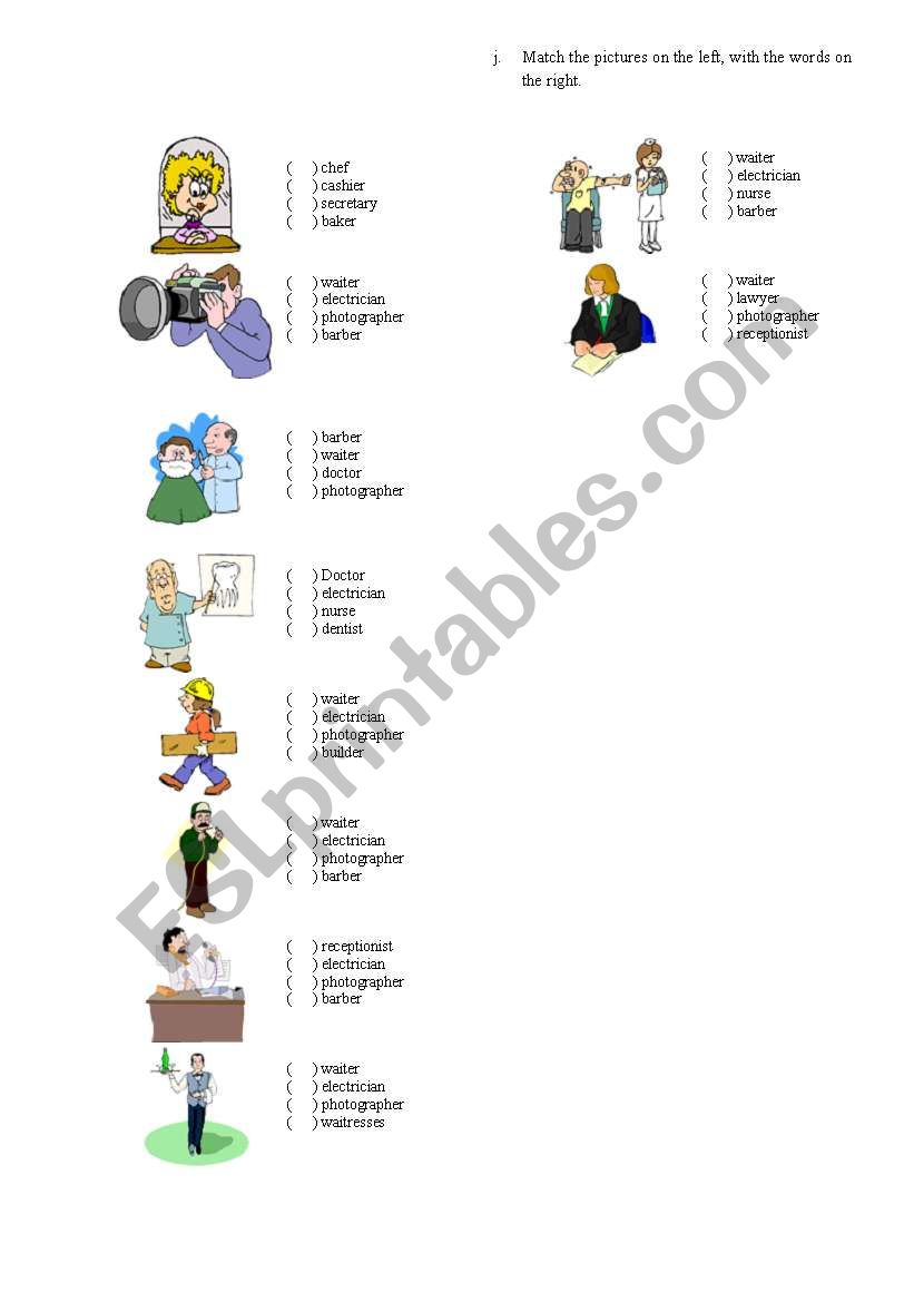 English worksheets: Occupation: 2º part