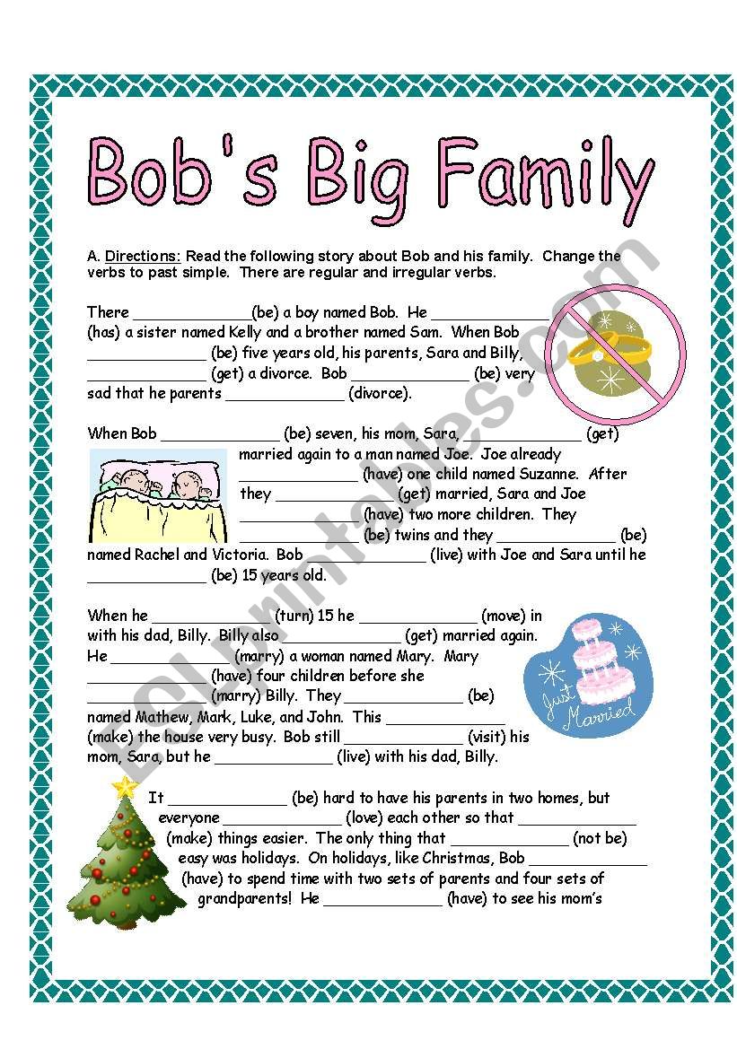 Bob´s Big Family - ESL worksheet by suzanne95212