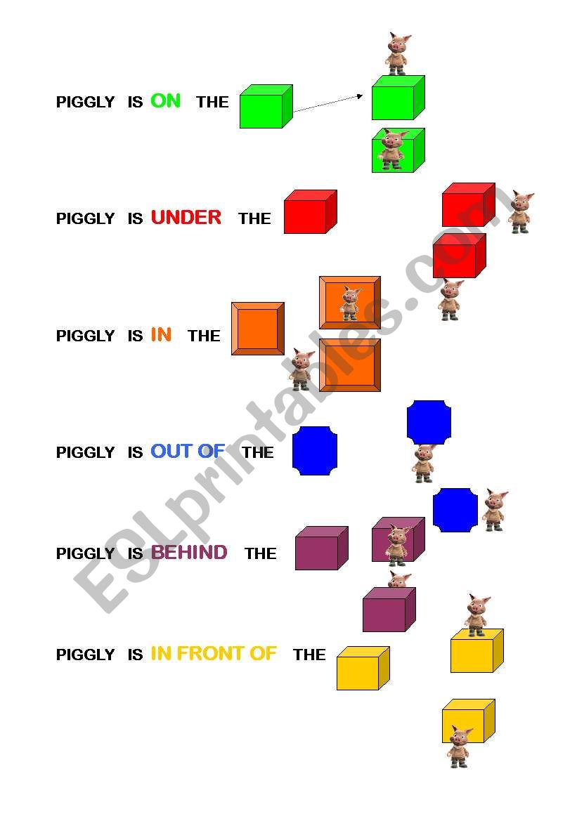 English worksheets: Where´s Piggly 2