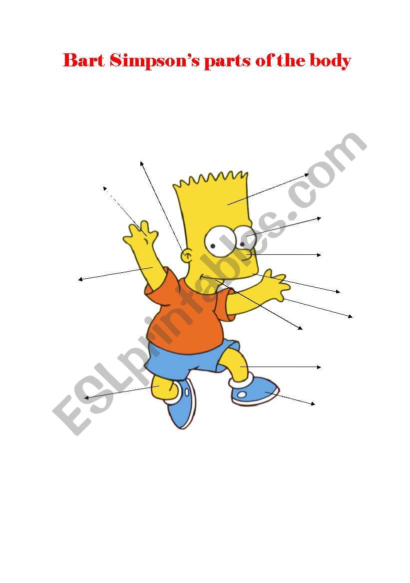 Bart Simpson´s parts of the body - ESL worksheet by Morgovejo