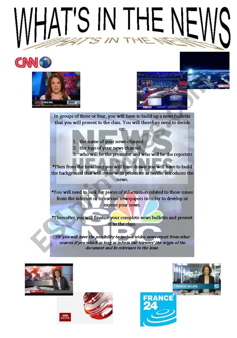 What´s in the news - ESL worksheet by spen