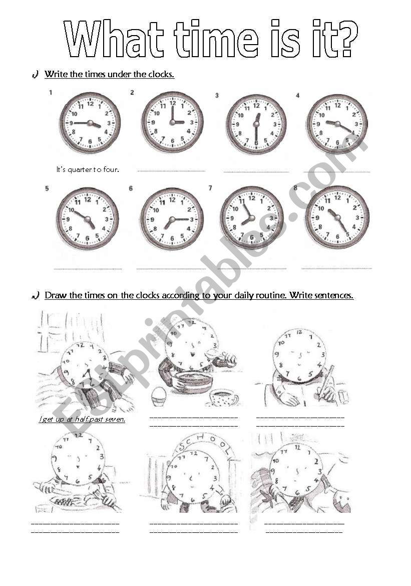 What Time Is It ESL Worksheet By Vasca