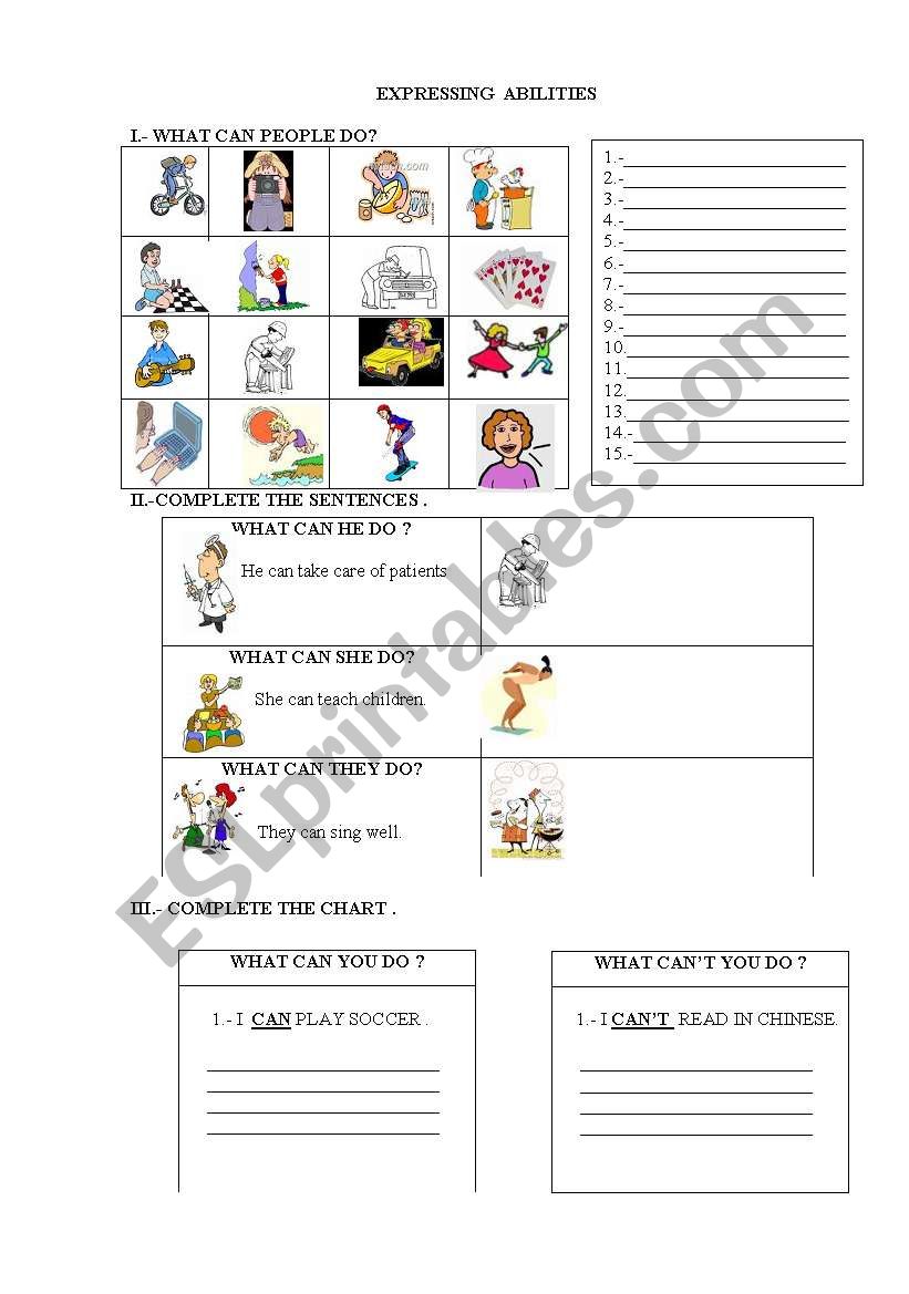Modal can - can´t - ESL worksheet by grey123456789
