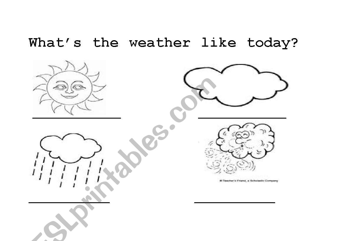 English worksheets: What´s the weather like, today?