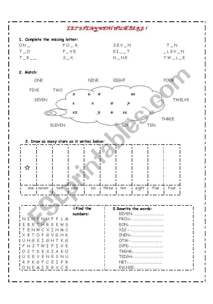 Let´s play with numbers! - ESL worksheet by lacry