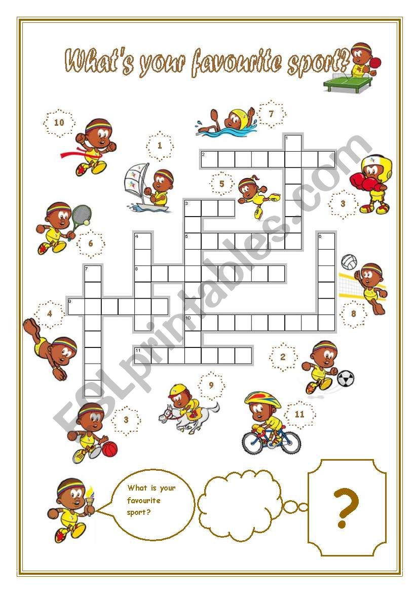 WHAT´S YOUR FAVOURITE SPORT? - ESL worksheet by mariaolimpia