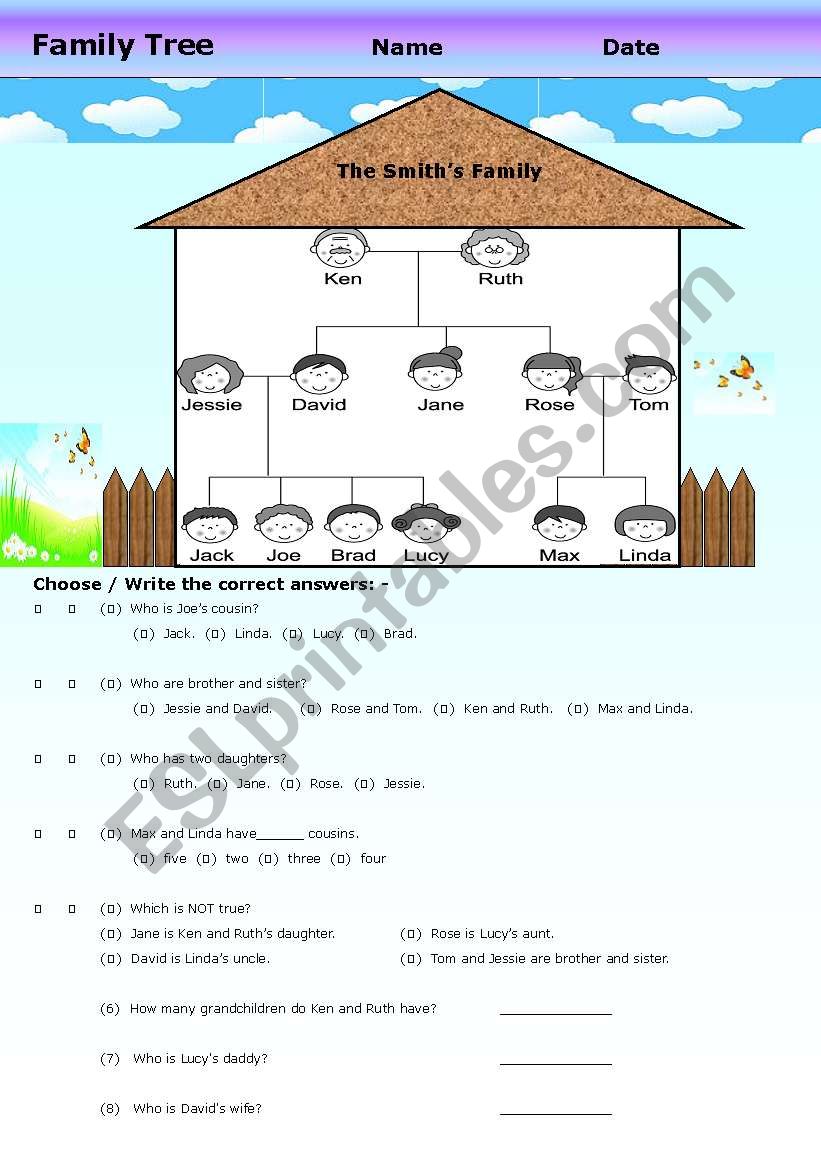 The Smith´s Family - ESL worksheet by shusu-euphe