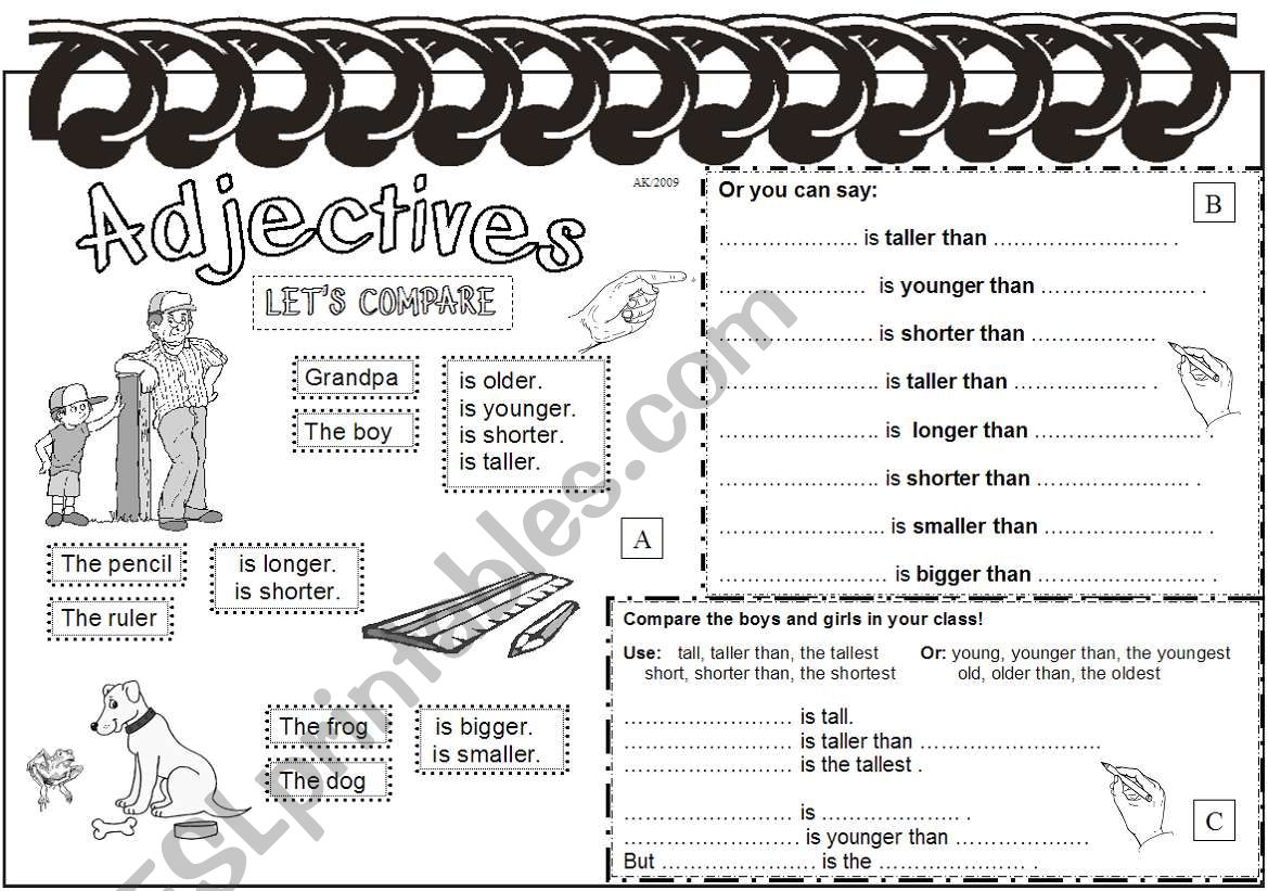 Adjectives - Let´s compare - ESL worksheet by marylin