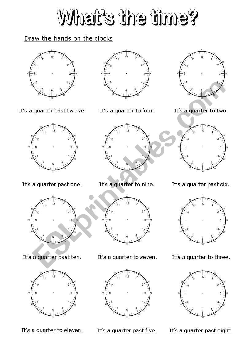 What´s the time? 8 - ESL worksheet by adelebs