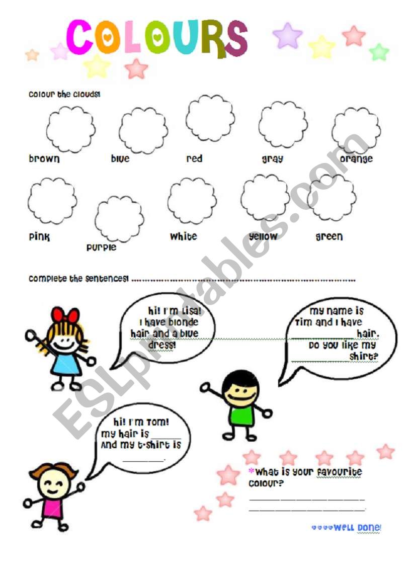 Let´s learn the colours! - ESL worksheet by saralima