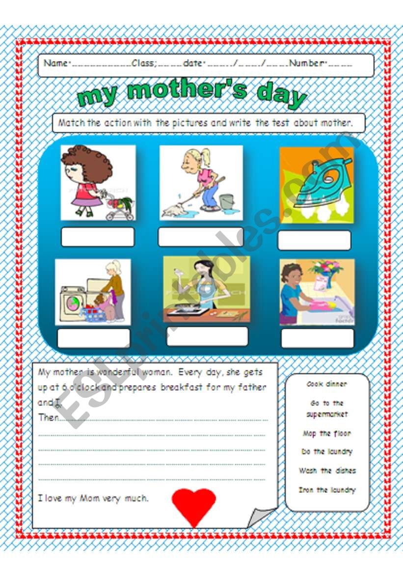 my mother´s day - ESL worksheet by thuyhadtd04