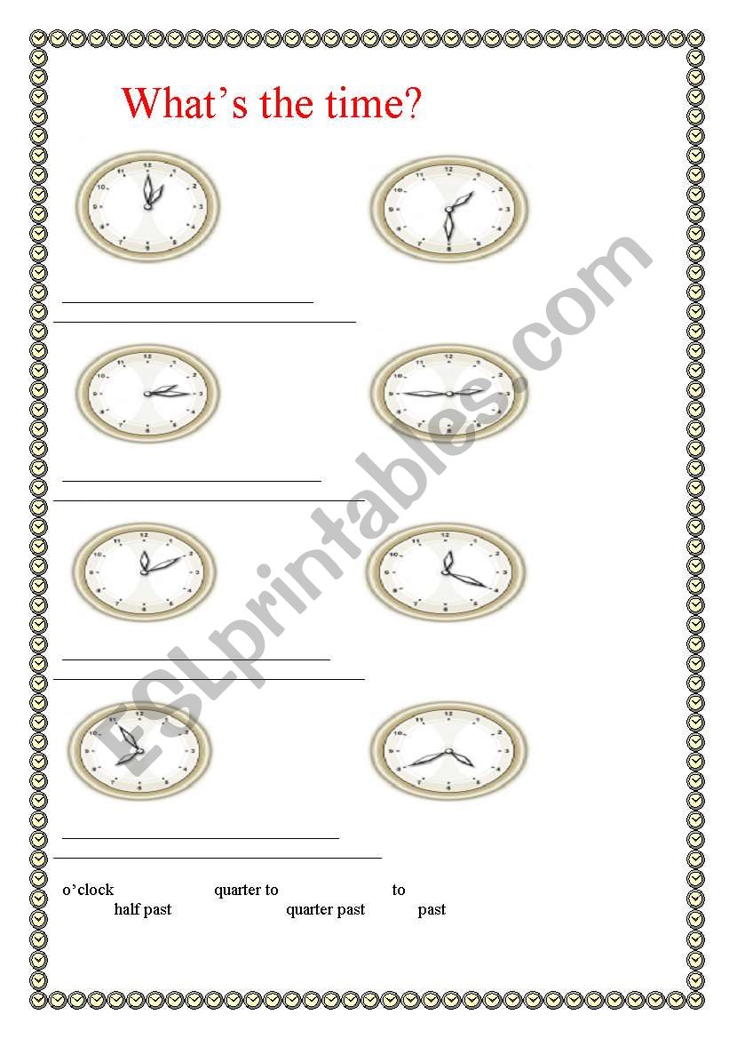 English worksheets: What´s the time?