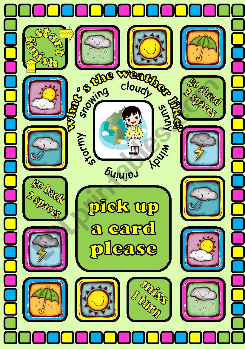 What´s the weather like? Weather board game + cards + instructions ...