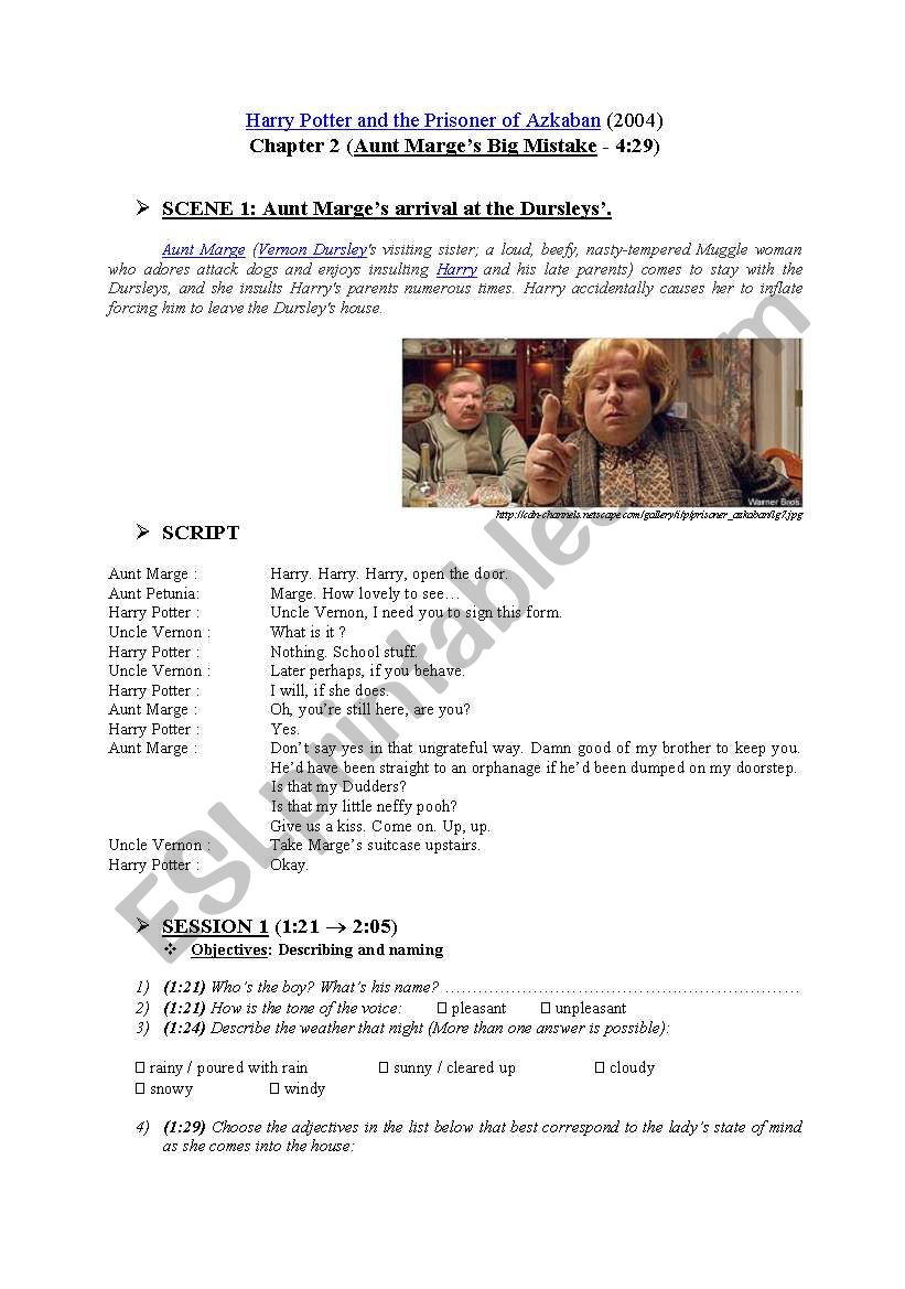 Harry Potter and the prisoner of Azkaban " movie time - Aunt Marge´s ...