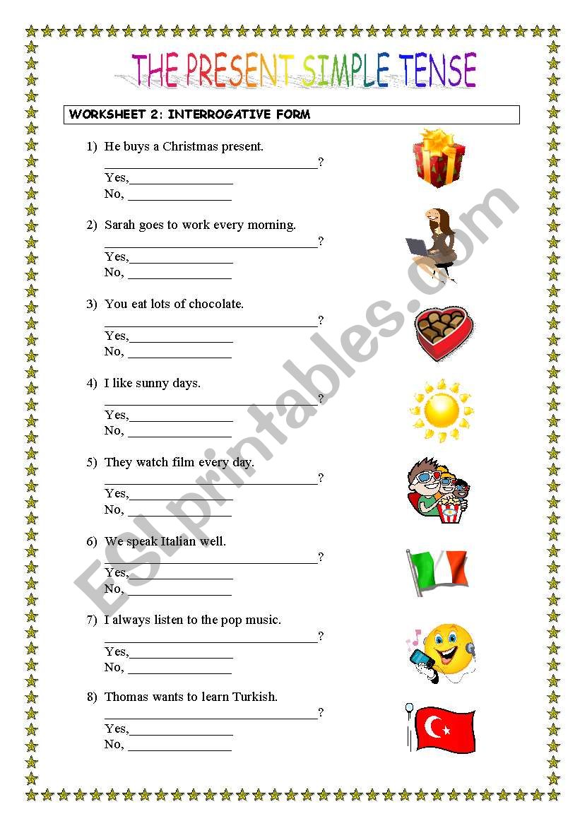 Interrogative Form The Present Simple Tense ESL Worksheet By Monaroza61