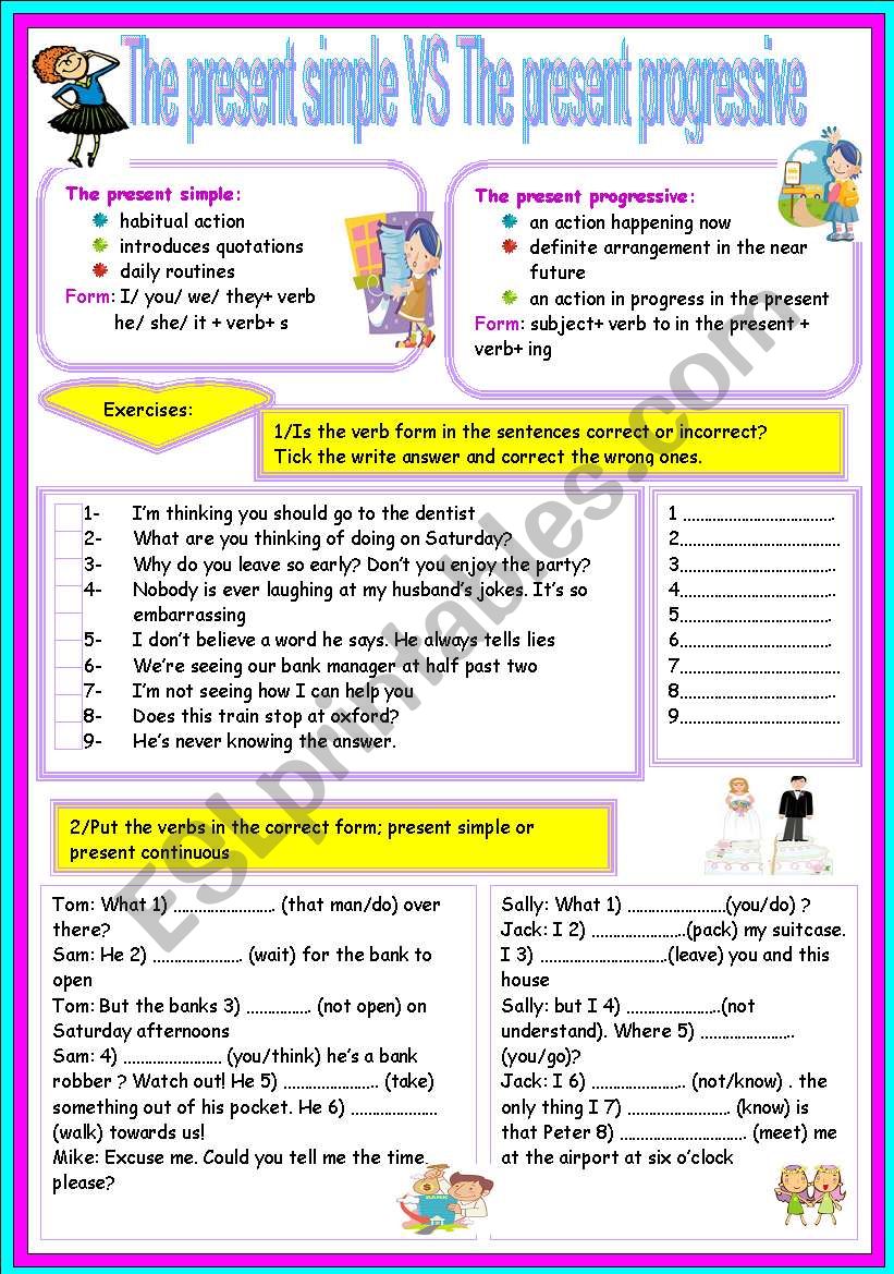 Present Simple Or Present Progressive ESL Worksheet By Ben 10