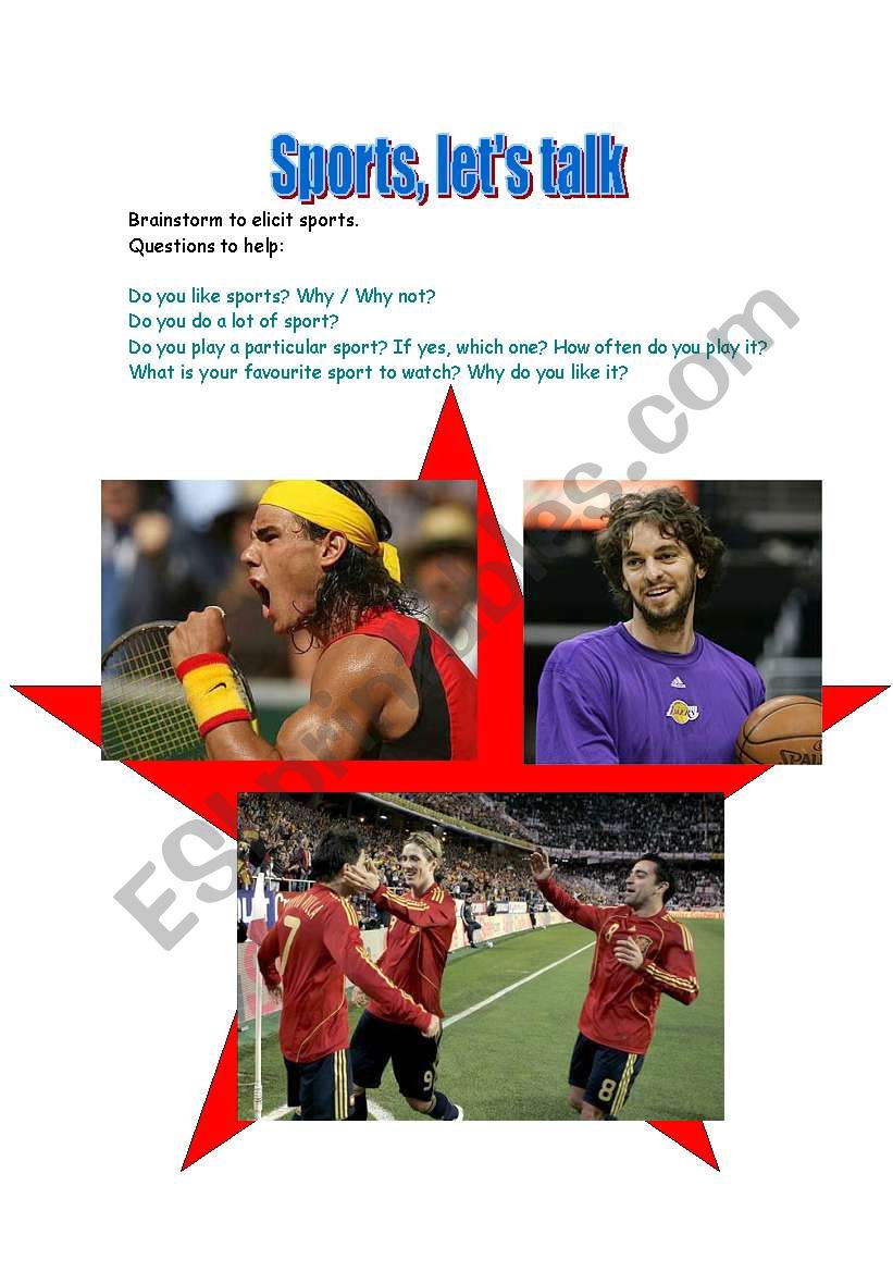Let´s talk about sports! - ESL worksheet by marivalle