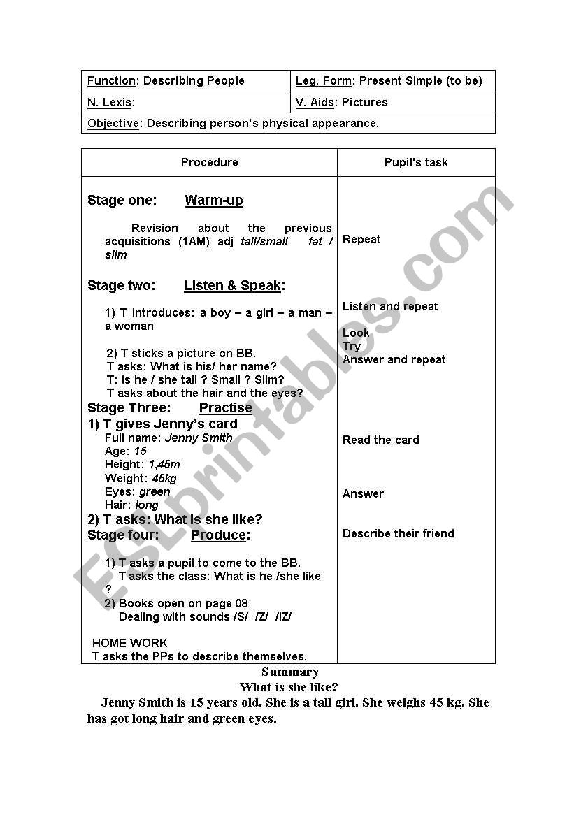 Describing person’s physical appearance - ESL worksheet by nacerfor