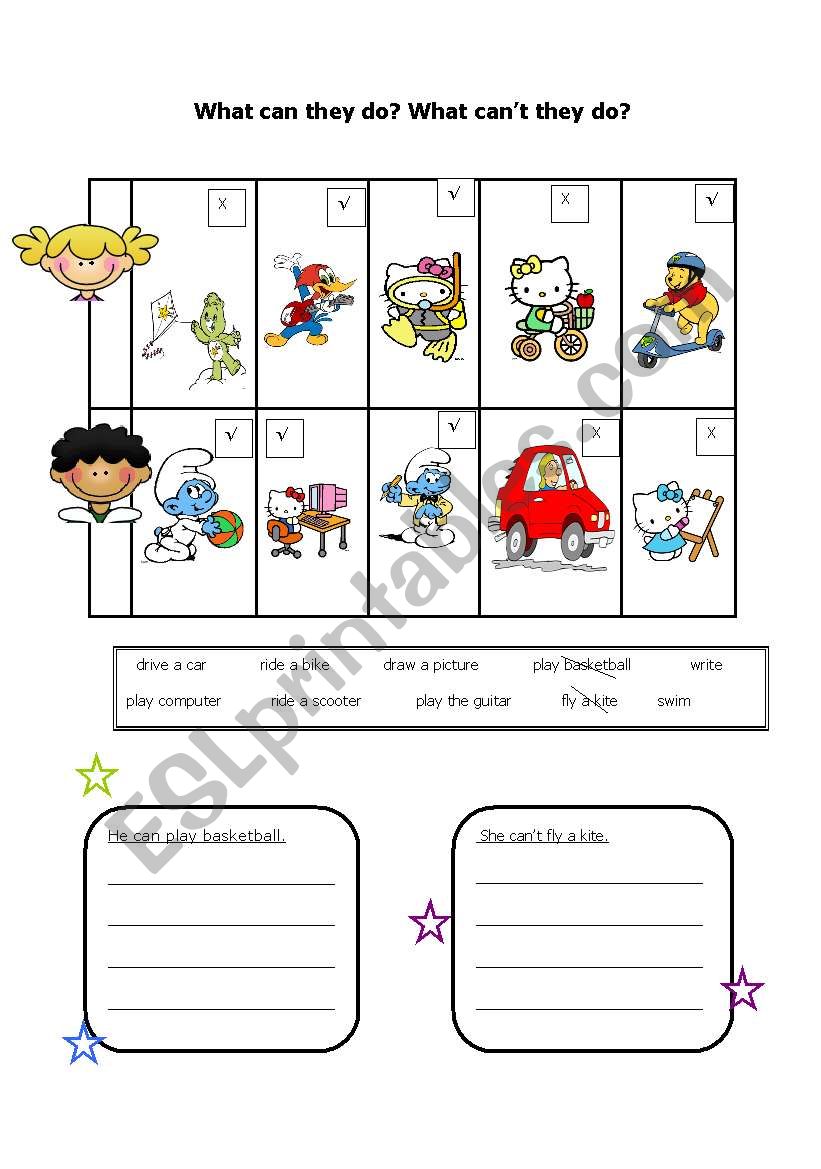 Can - Can´t - ESL worksheet by mitokondri