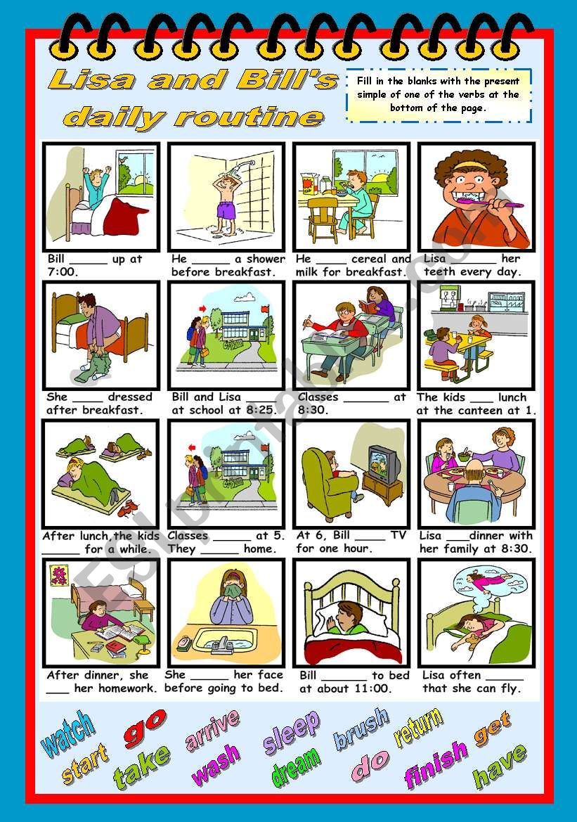 CHILDREN´S ROUTINE - ESL worksheet by Katiana