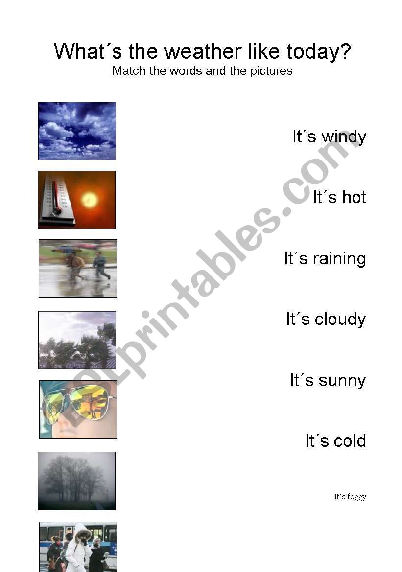English worksheets: What´s the weather like today