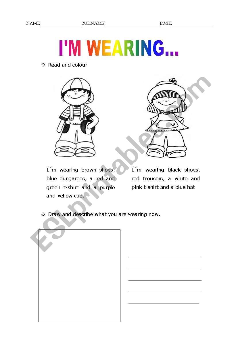 I´m wearing... - ESL worksheet by veronik_ms
