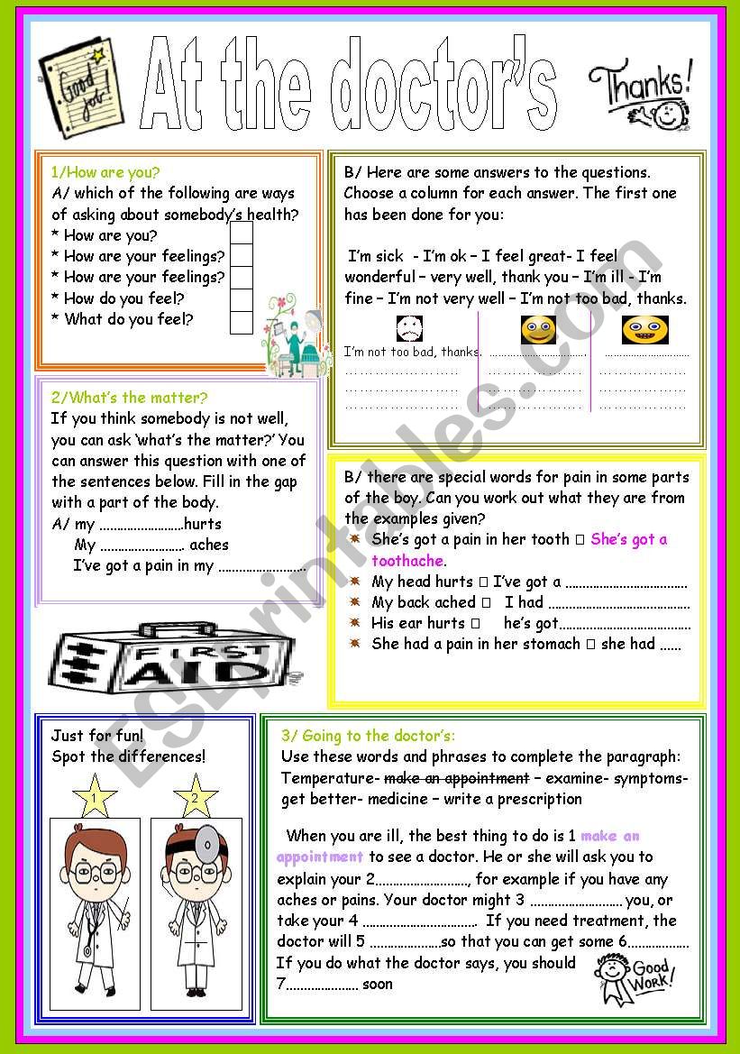 at the doctor´s - ESL worksheet by ben 10