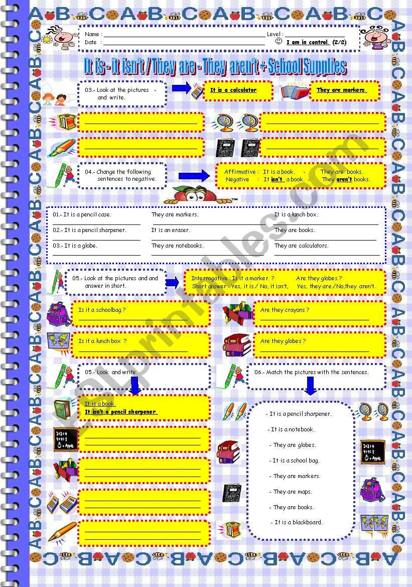 It isn´t - They aren´t - ESL worksheet by teacher ady