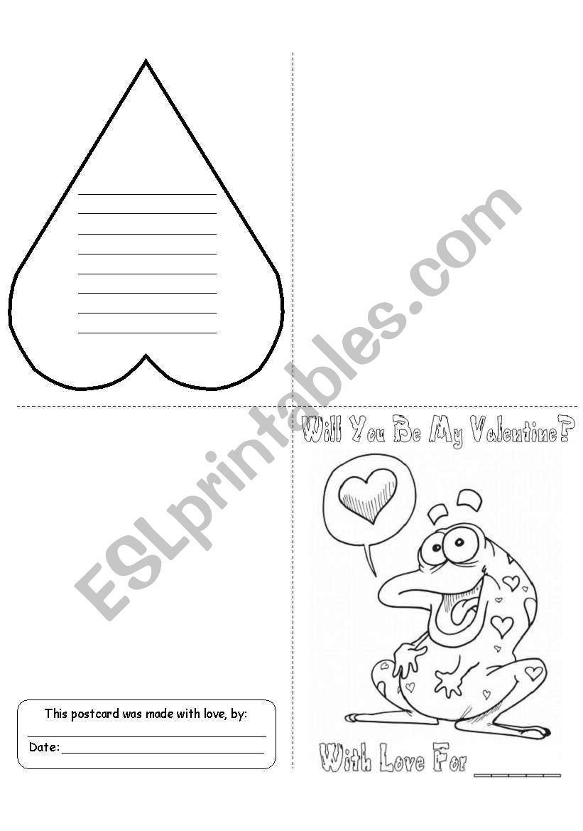 Valentine´s Day Cards (3/5) - ESL worksheet by MayaWee