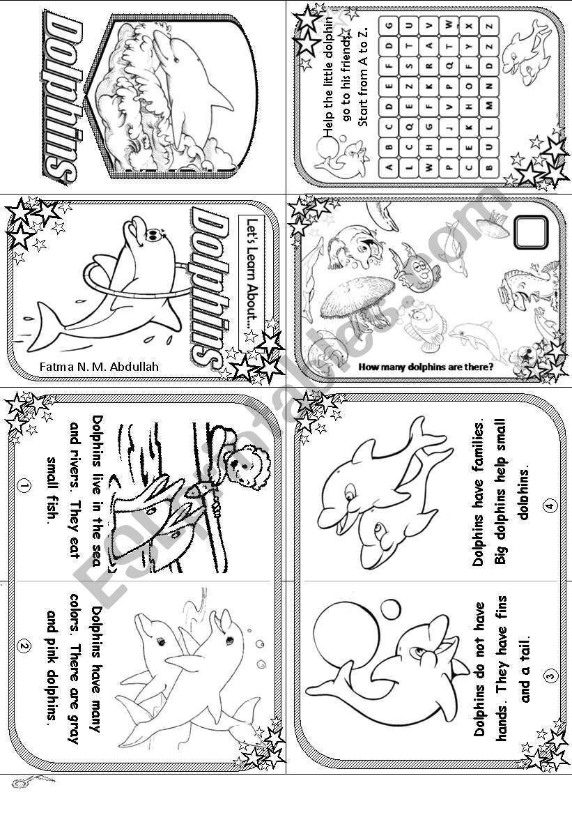 Let´s Learn About Dolphins: Beginner Level (mini-book) - ESL worksheet ...