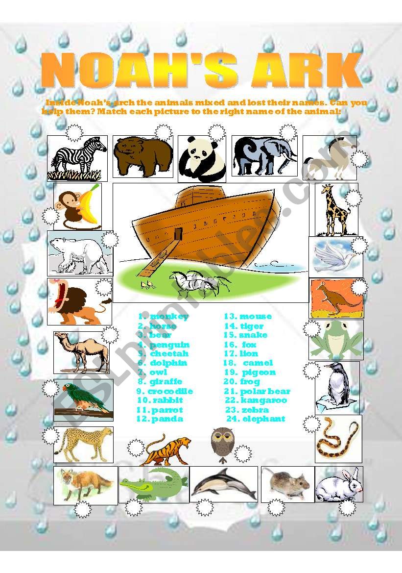 NOAHï¿½S ARK - ESL worksheet by Denisa